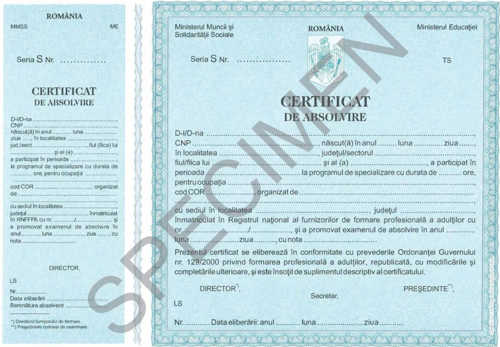 Modele de certificate - Centrul de formare profesională - GAMCOM - Baia ...